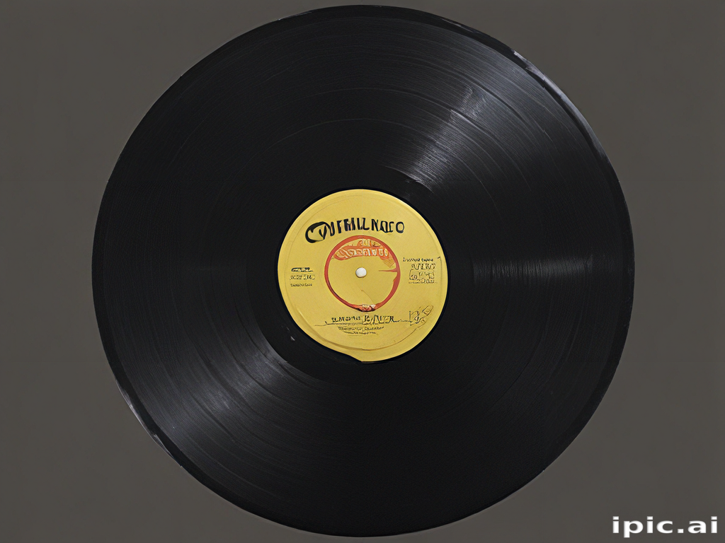 Classic Vinyl Record with Yellow Label Showcasing Timeless Music Collection