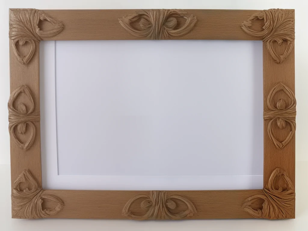 Elegant Wooden Picture Frame with Intricate Carvings for Beautiful Displays