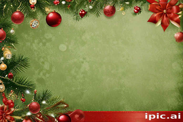 Festive Holiday Background with Decorations, Ornaments, and a Cheerful ...