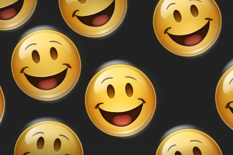 Colorful Smiley Faces Repeating Pattern on a Dark Background Design