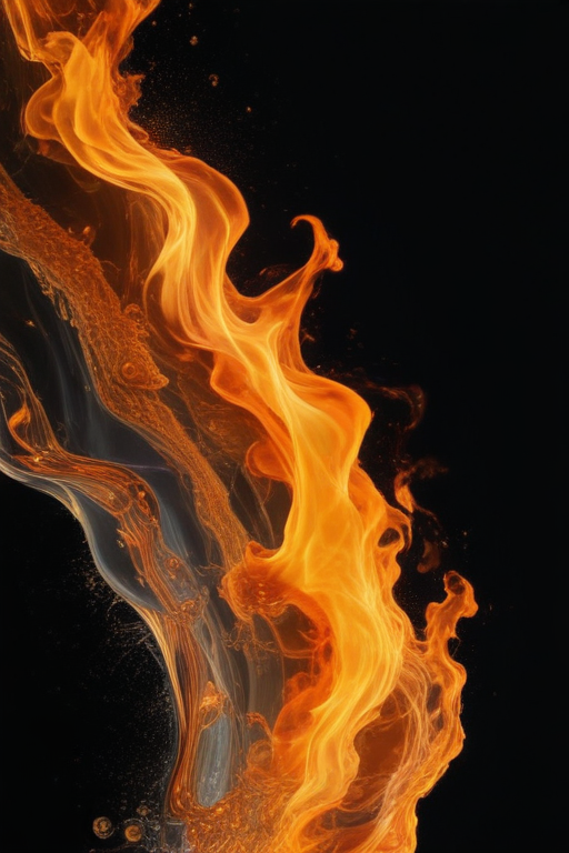 Dynamic Flames Dancing Against a Dark Background in Captivating Movement