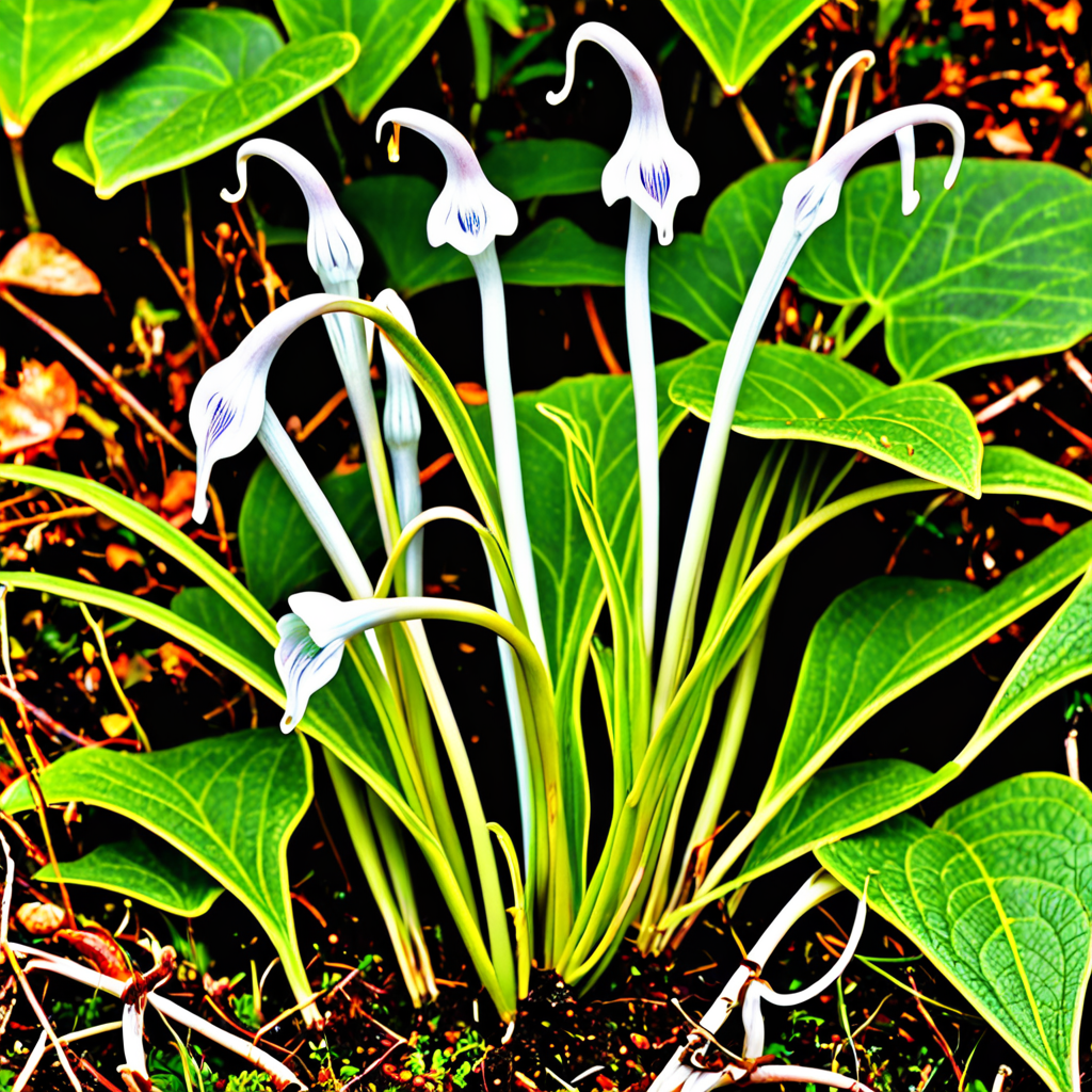 Monotropa uniflora, also known as ghost plant, ghost pipe, or Indian pipe,
