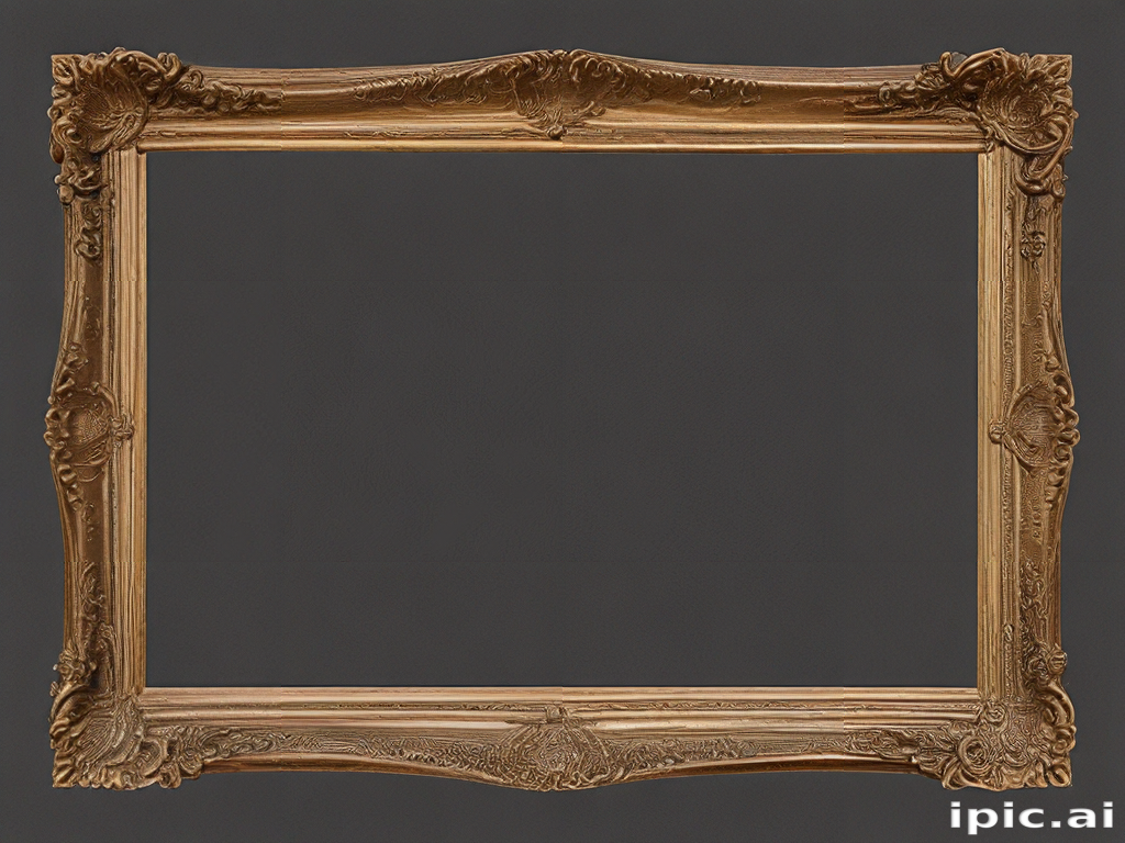Elegant Vintage Picture Frame with Intricate Design and Decorative Details