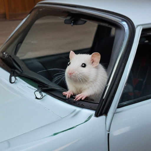 Rat driving a porsche