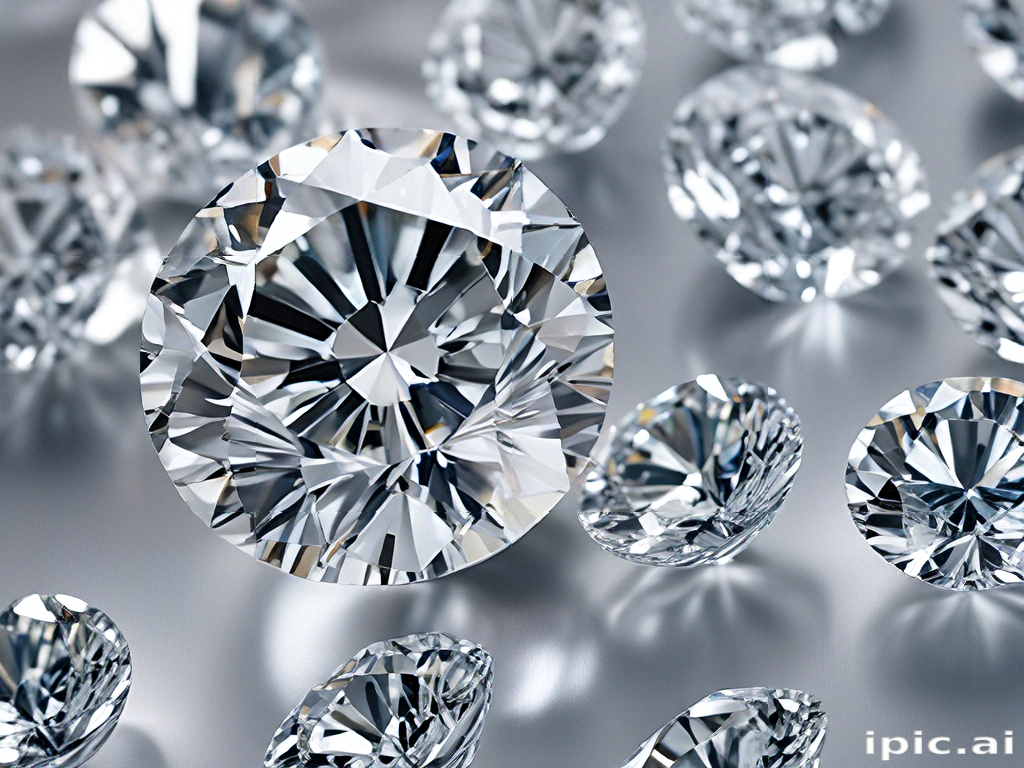 A Sparkling Collection of Brilliantly Cut Diamonds on a Reflective Surface