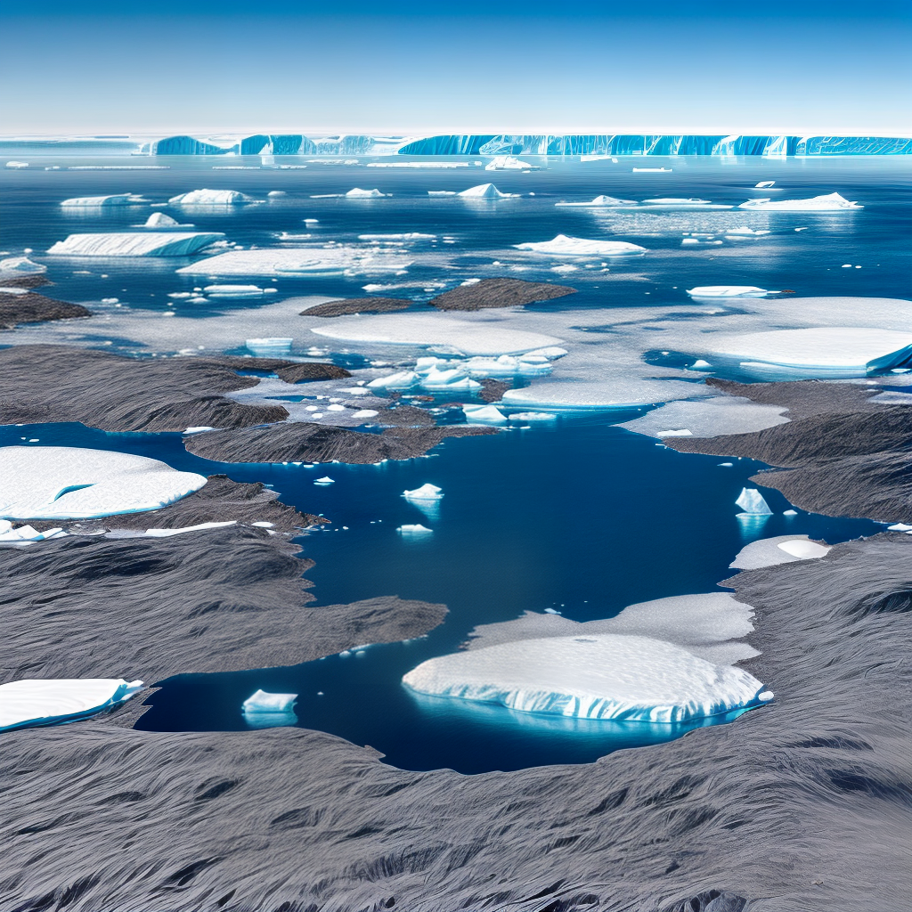 realistic photograph of Antarctica before it was covered with ice and snow