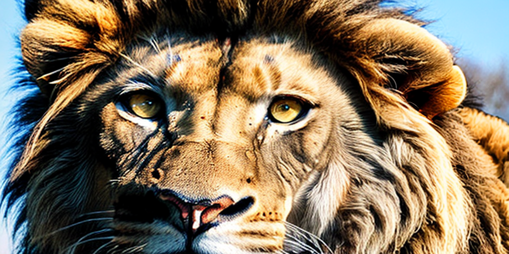 Ultra High Defination Detailed view of beautiful Lion