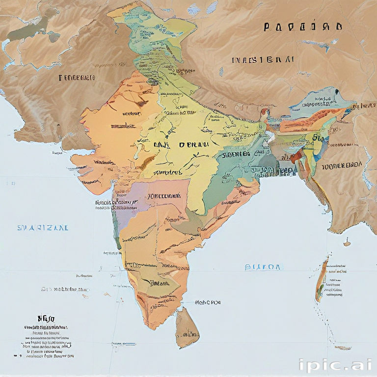 Detailed Map of India Highlighting Geographical Regions and Cultural ...