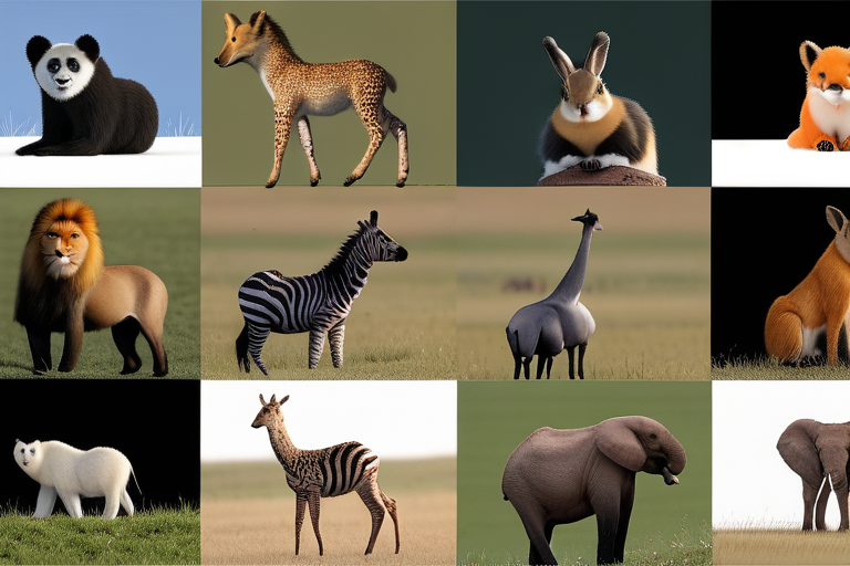 A Colorful Collage Featuring Diverse Animals from Around the World.
