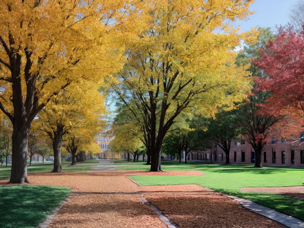 college campus with vibrant colors