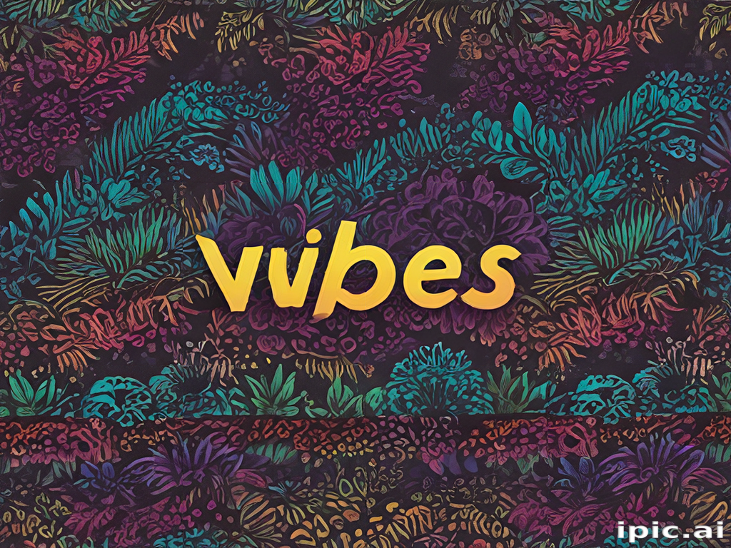 Colorful Floral Background with the Word 'Vibes' in Bold Letters