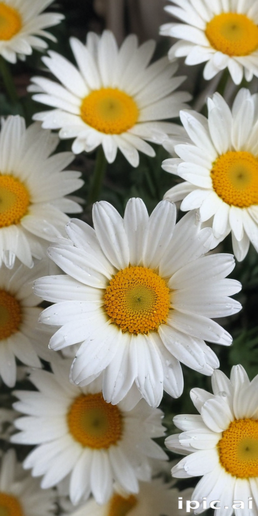 A Beautiful Arrangement of White Daisies with Bright Yellow Centers ...
