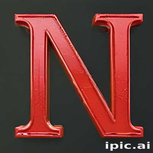 Shiny Red Letter N on a Dark Background with Glossy Finish