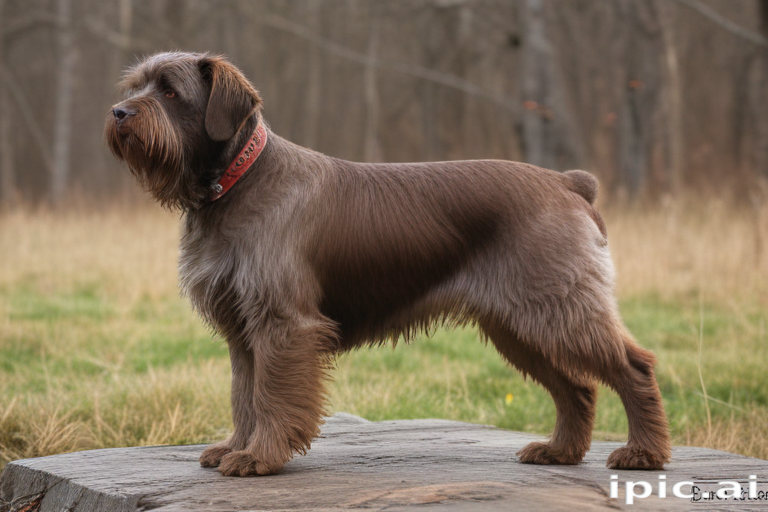 A Beautiful Brown Dog Standing Proudly in a Natural Outdoor Setting.