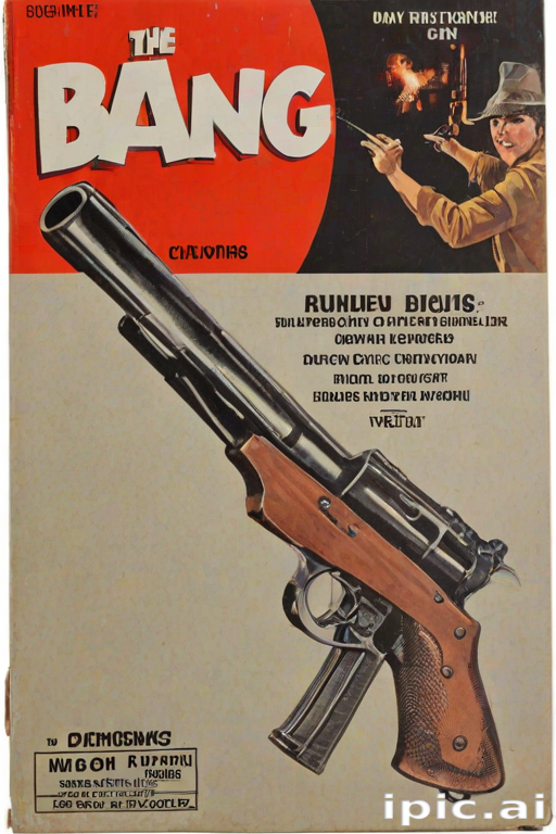A Vintage Poster Featuring a Classic Gun and Exciting Action Scene