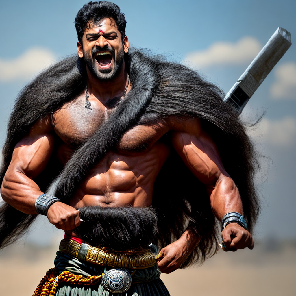 Prabhas as raavan with very agressive laugh