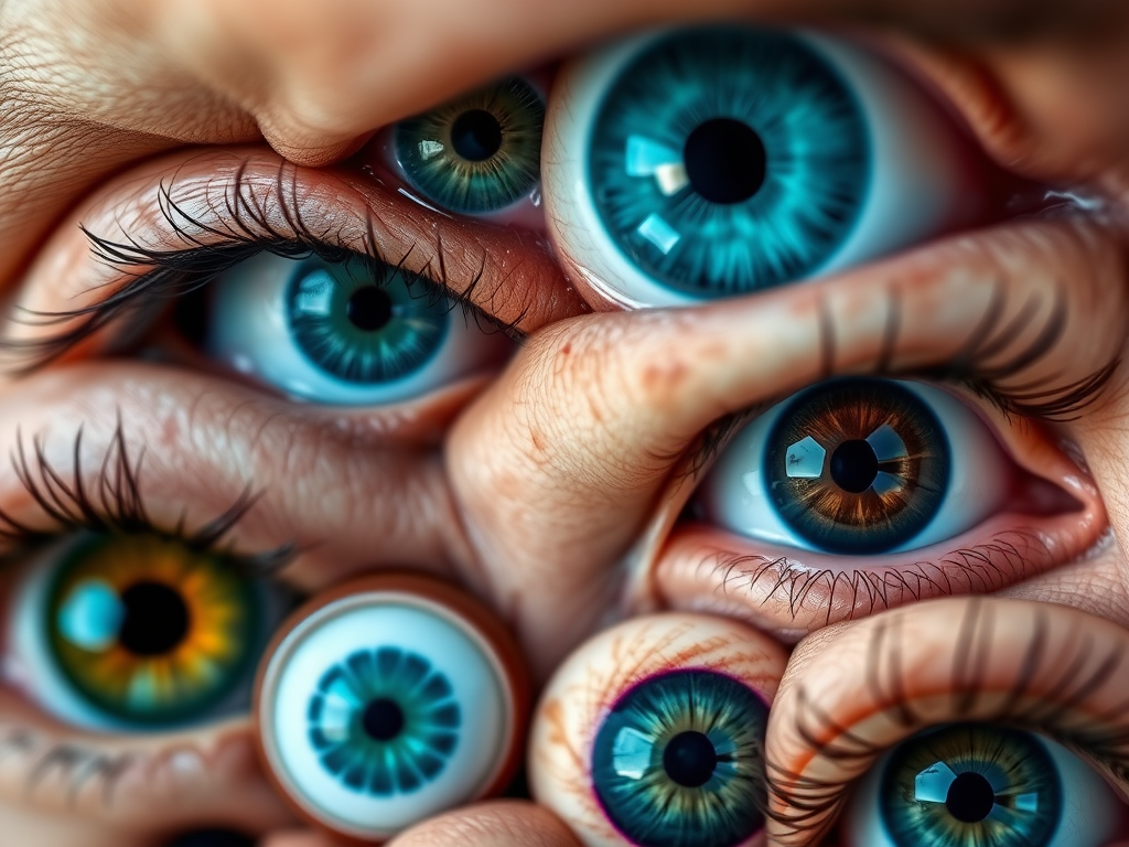 Regenerate an image of various human eyes in a circular arrangement ...