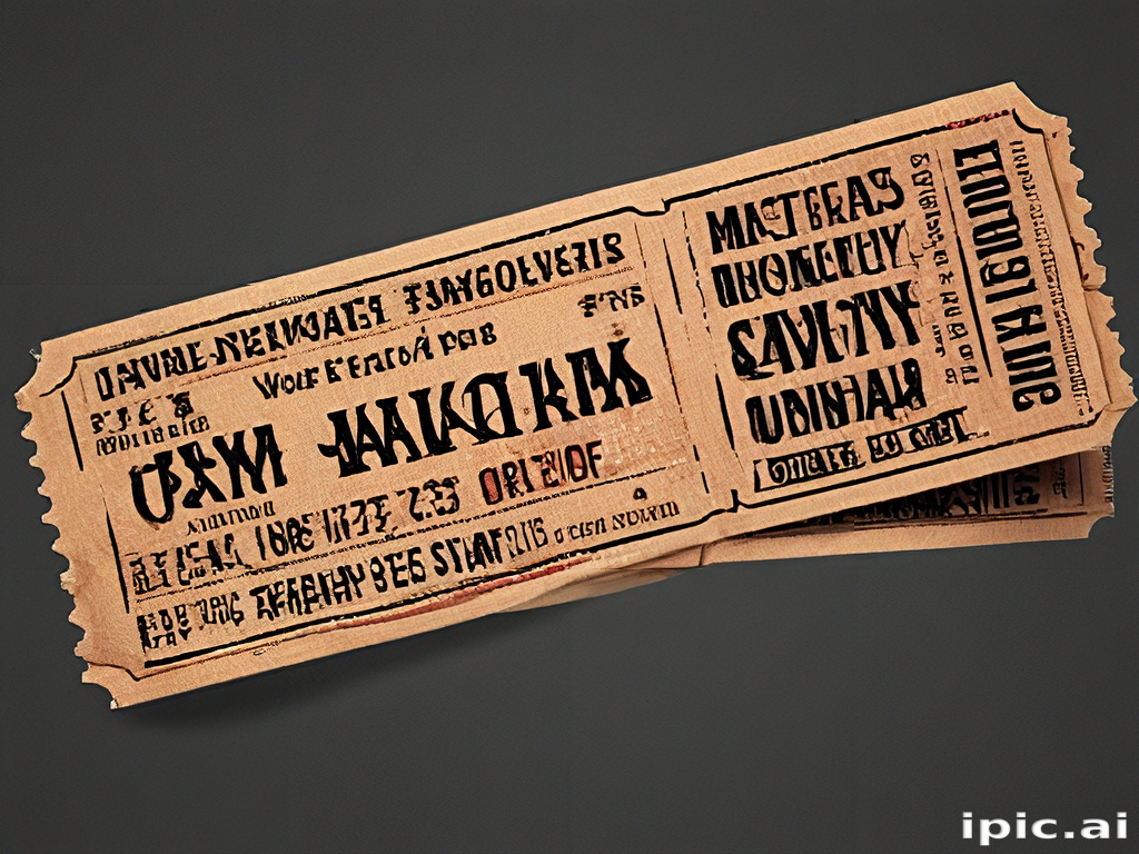 Vintage Ticket Design Featuring Intricate Typography and Retro ...