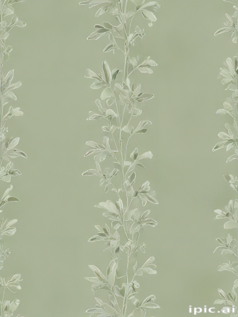 Delicate Green Floral Wallpaper Design with Subtle Leaf Patterns and ...