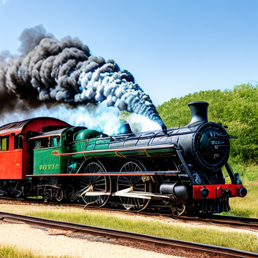 a dragon standing in front of a steam locomotive