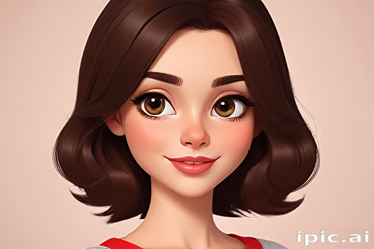 Charming Animated Character with Bright Eyes and a Friendly Smile