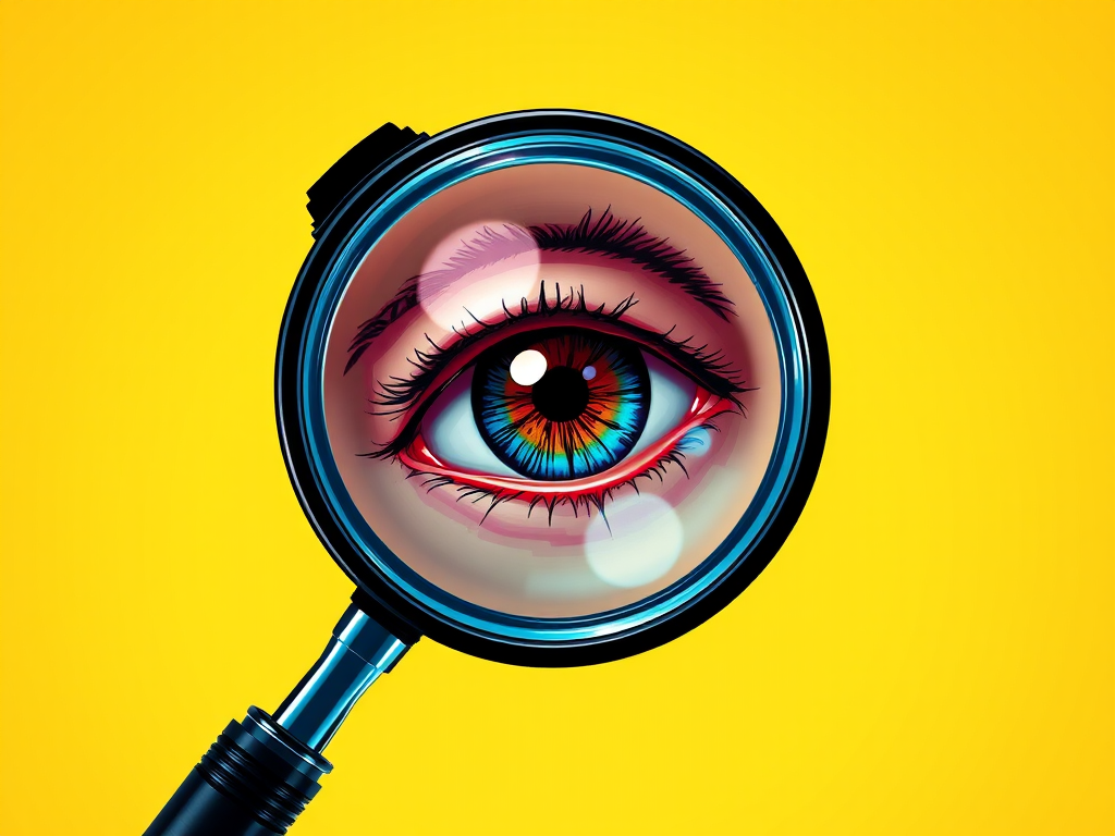 Exploring the Intricacies of an Eye Through a Magnifying Glass