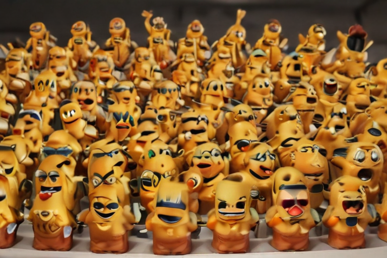 A Colorful Collection of Unique Emoji Figures Displayed Together in Rows.