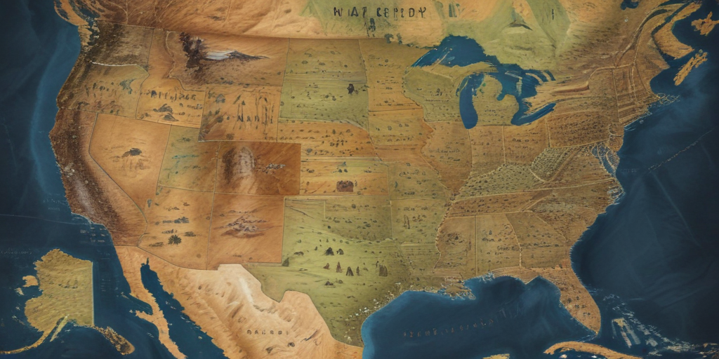 Detailed Topographical Map of the United States Highlighting Diverse ...