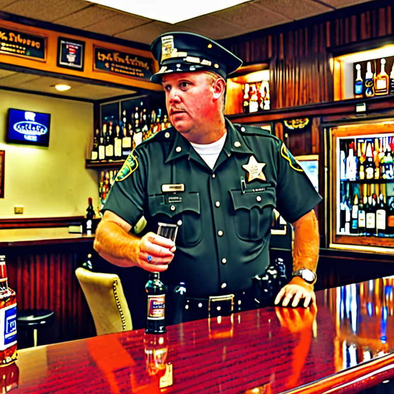 One Kentucky State Police Trooper fighting a crazy redneck inside a bar,