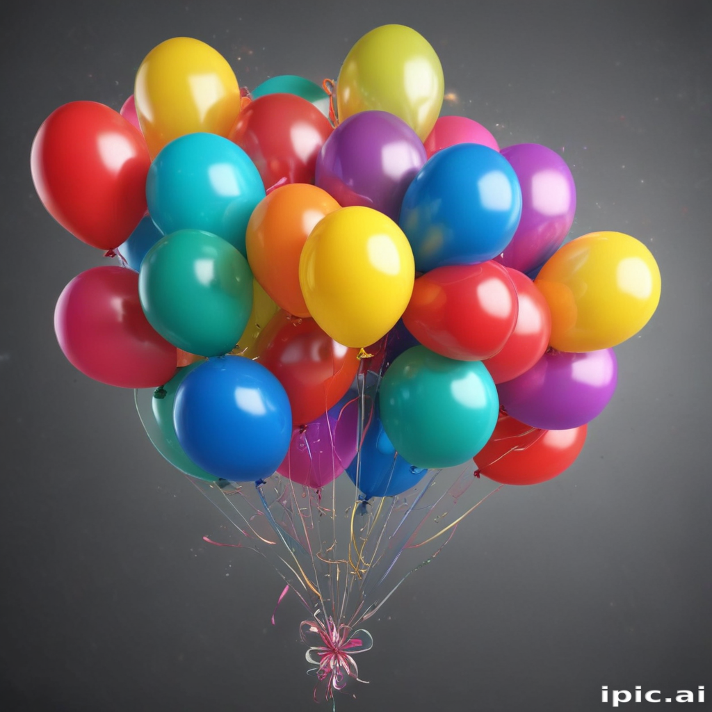 A Colorful Collection of Bright Balloons Floating Joyfully in the Air.