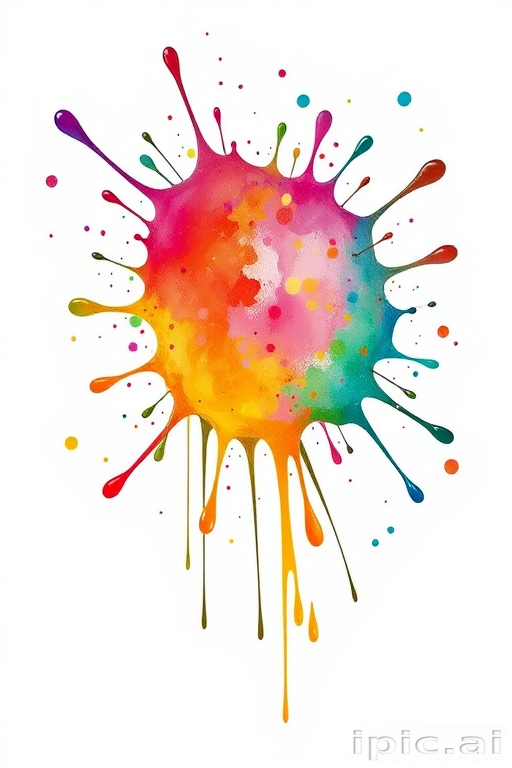 Vibrant Color Splash: A Whimsical Burst of Paint and Creativity