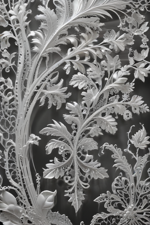 Intricate White Floral Patterns Elegantly Crafted in Delicate Paper ...
