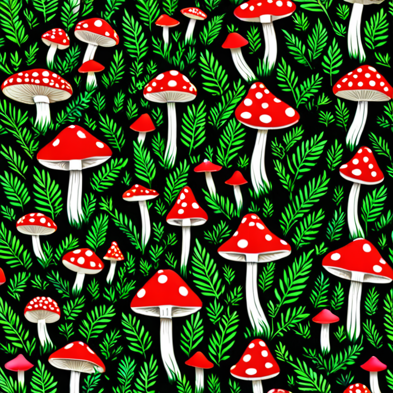 Mushroom forest colorful
