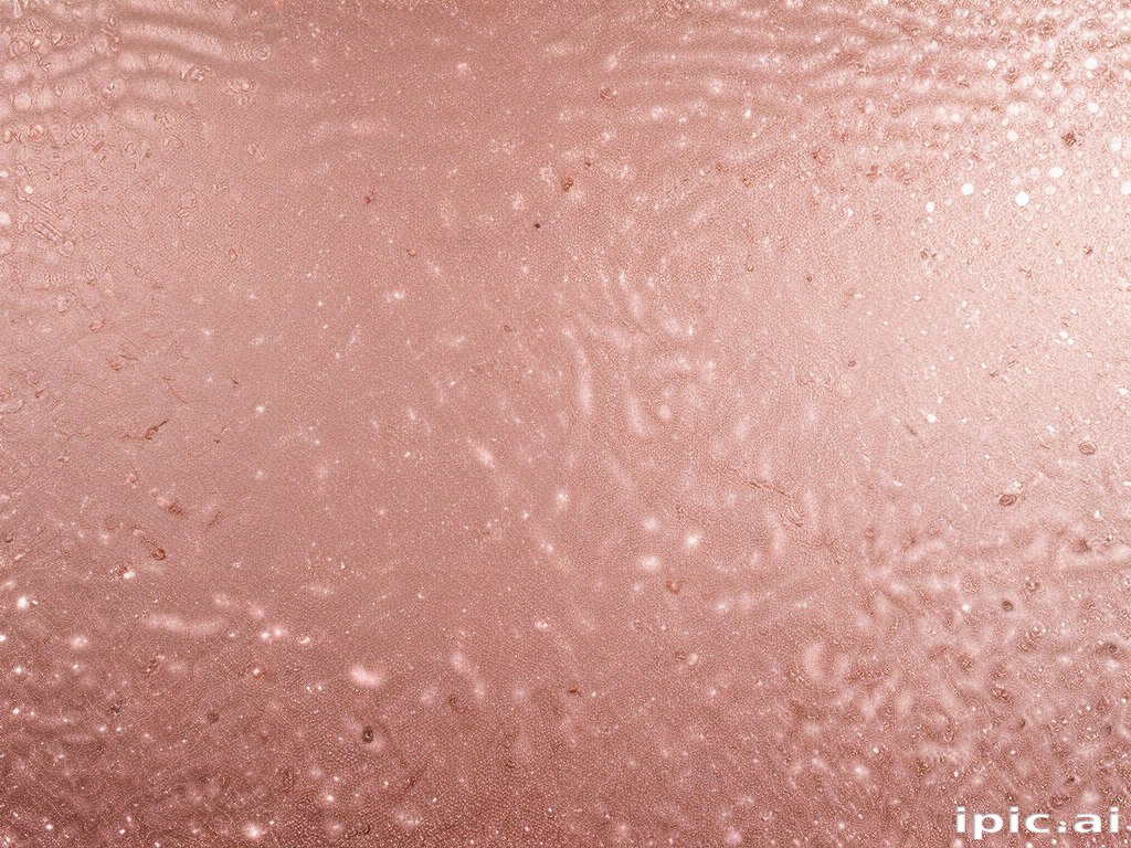 Beautiful Rose Gold Texture with Subtle Reflections and Water Droplets