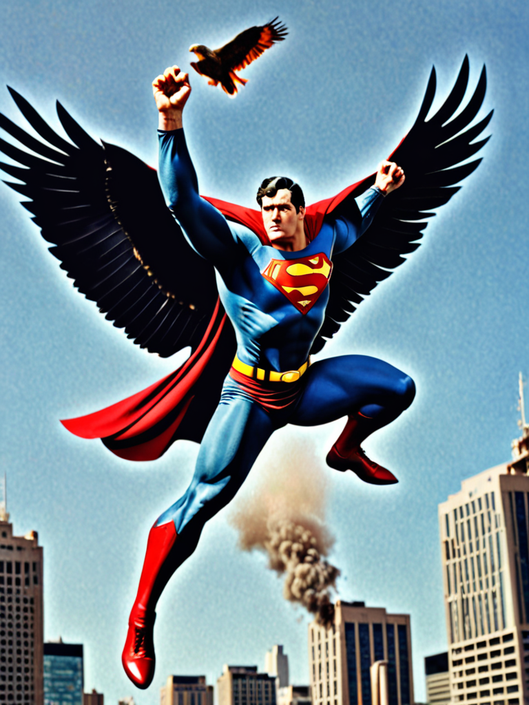 Hawks attacking Superman
