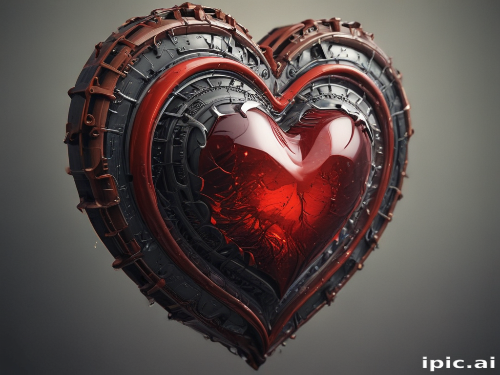 Intricate Mechanical Heart Design Blending Technology with Emotional ...