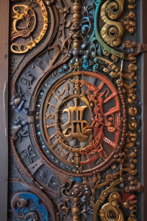Intricate Steampunk Door Design Featuring Elaborate Gears, Symbols, and ...