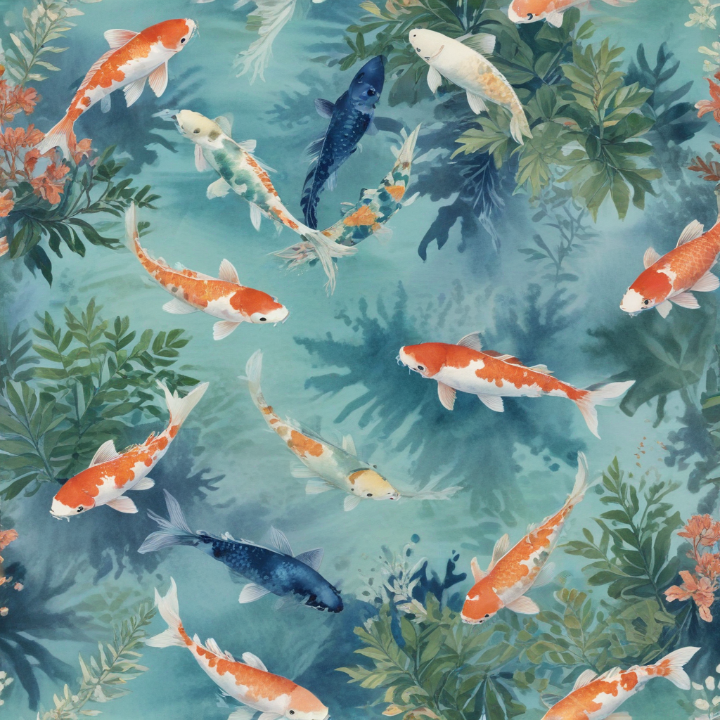 Create a captivating watercolor illustration of a crystal-clear aqua ...