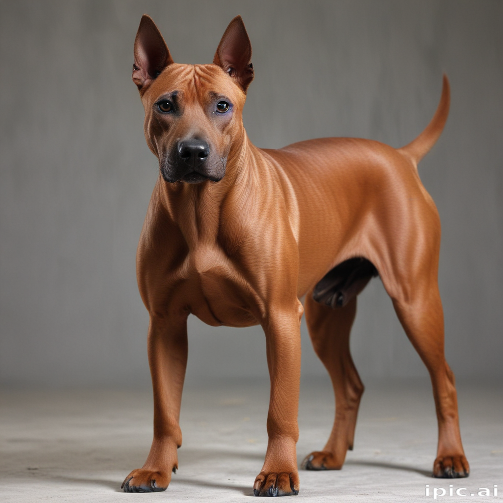 A Strong and Elegant Dog Posing Confidently in a Studio Setting.