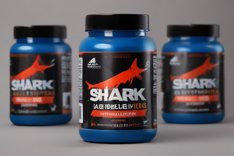 Pre-Workout Supplement with Shark logo