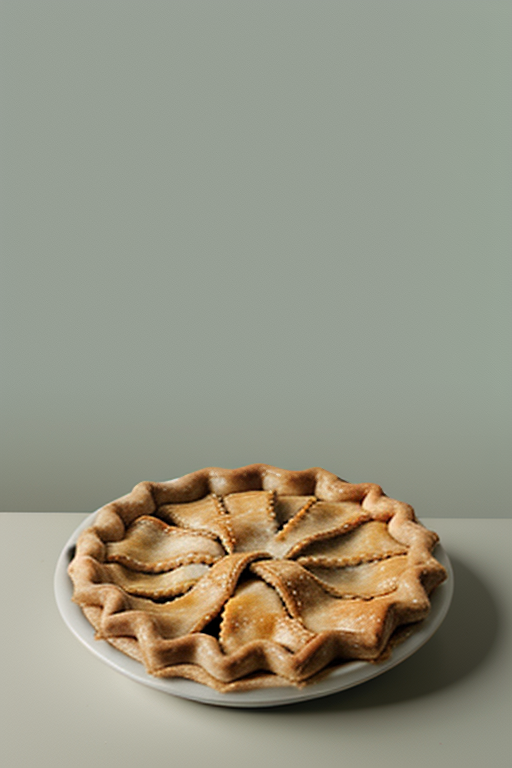 Deliciously Baked Pie with Intricate Crust Design on a Simple Plate