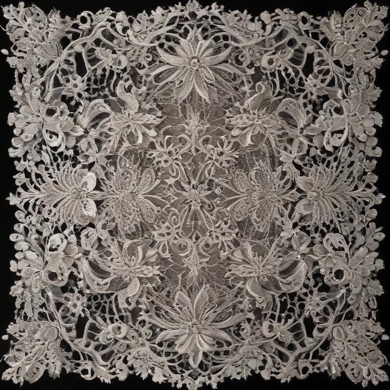 Intricate Floral Lace Design Featuring Elaborate Patterns and Delicate ...