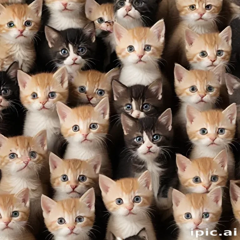 A Heartwarming Gathering of Adorable Kittens with Vivid Expressions and ...