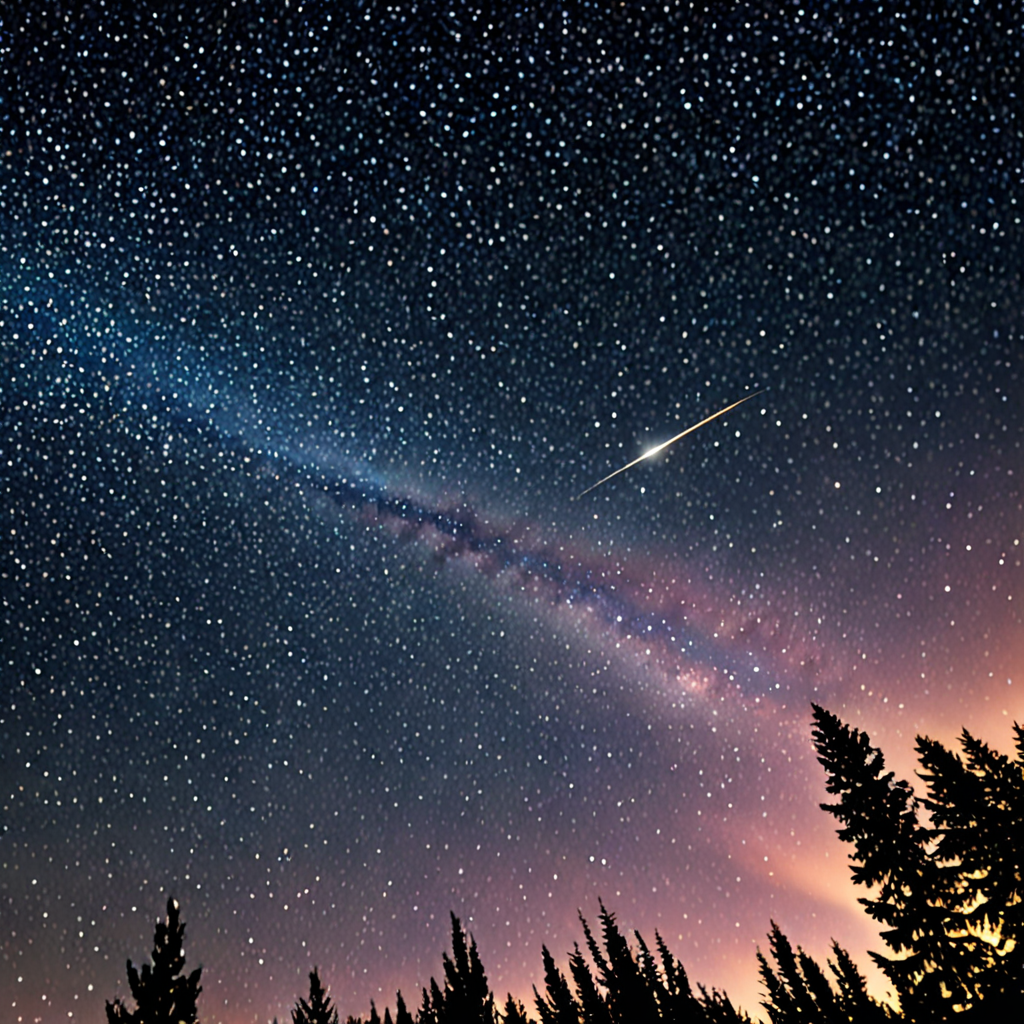 Shooting star, high resolution, high detail, photorealism 1:4