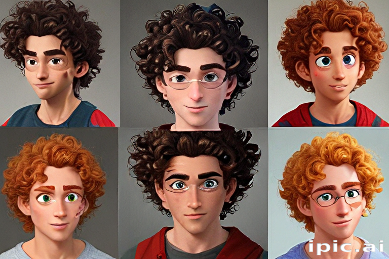 Exploring Diverse Hairstyles and Expressions of Animated Male Characters