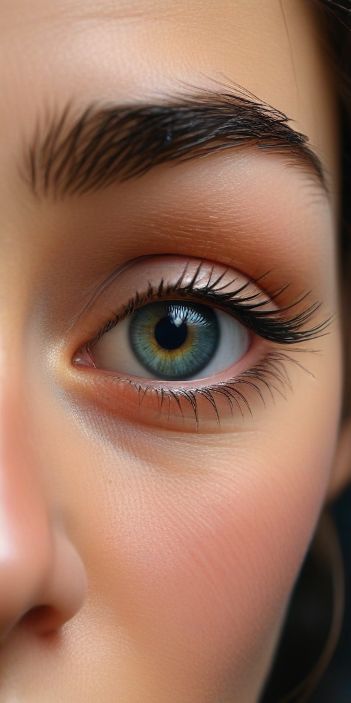 A Close-Up of a Striking Eye with Captivating Colors and Details.
