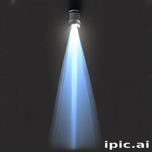 Bright Beam of Light Projecting from a Handheld Flashlight in Darkness