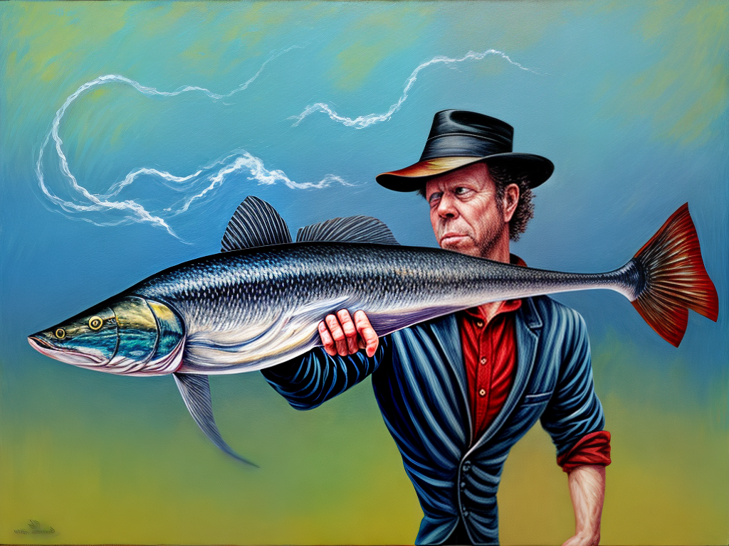 tom waits sword fish trombone oil painting