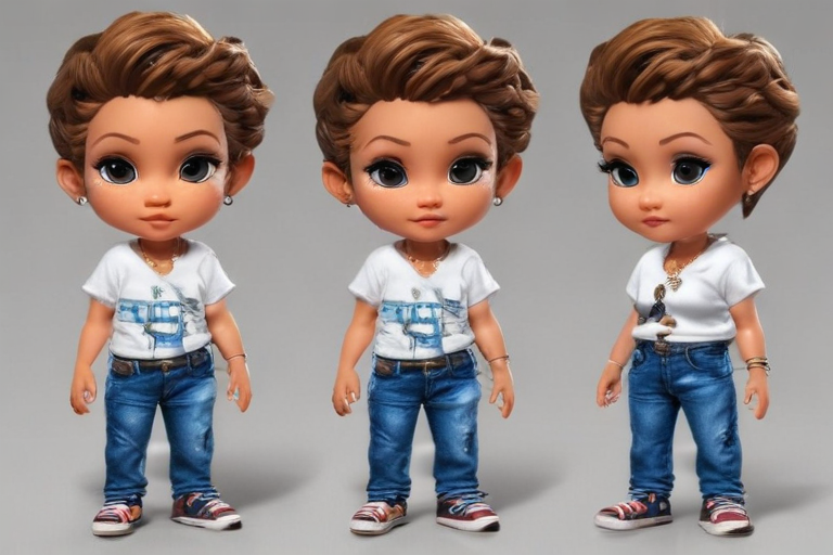 prompt: ultra hyper realistic images of hip hop chibi brown skinned ...