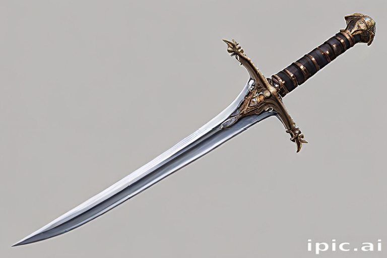 Intricately Designed Sword with Ornate Hilt and Sharp Blade Displayed ...